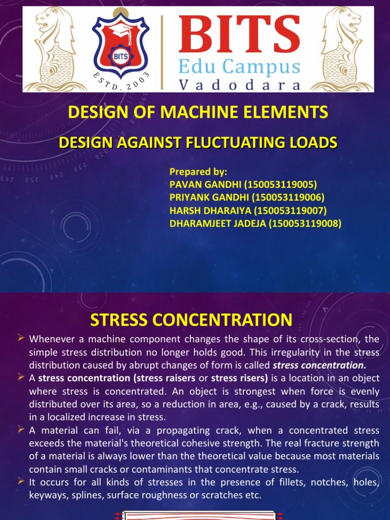 Design of Machine Elements Design Against Fluctuating Loads | PDF ...