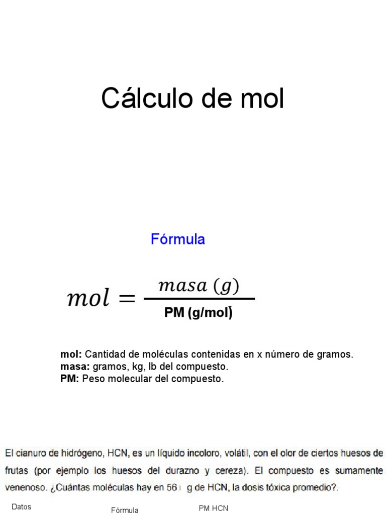 Cálculo de Mol | PDF