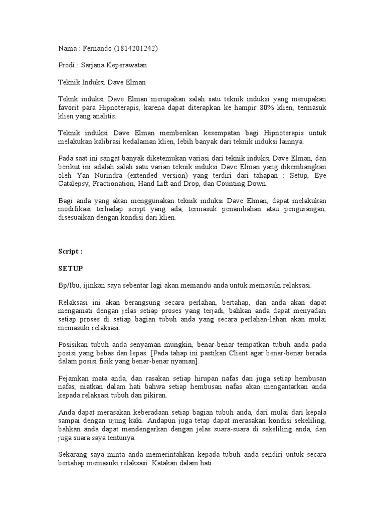 Teknik Induksi Dave Elman | PDF