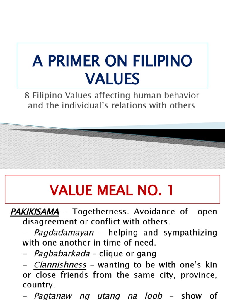 Filipino Values and Their Impact on Behavior | PDF | Masculinity ...