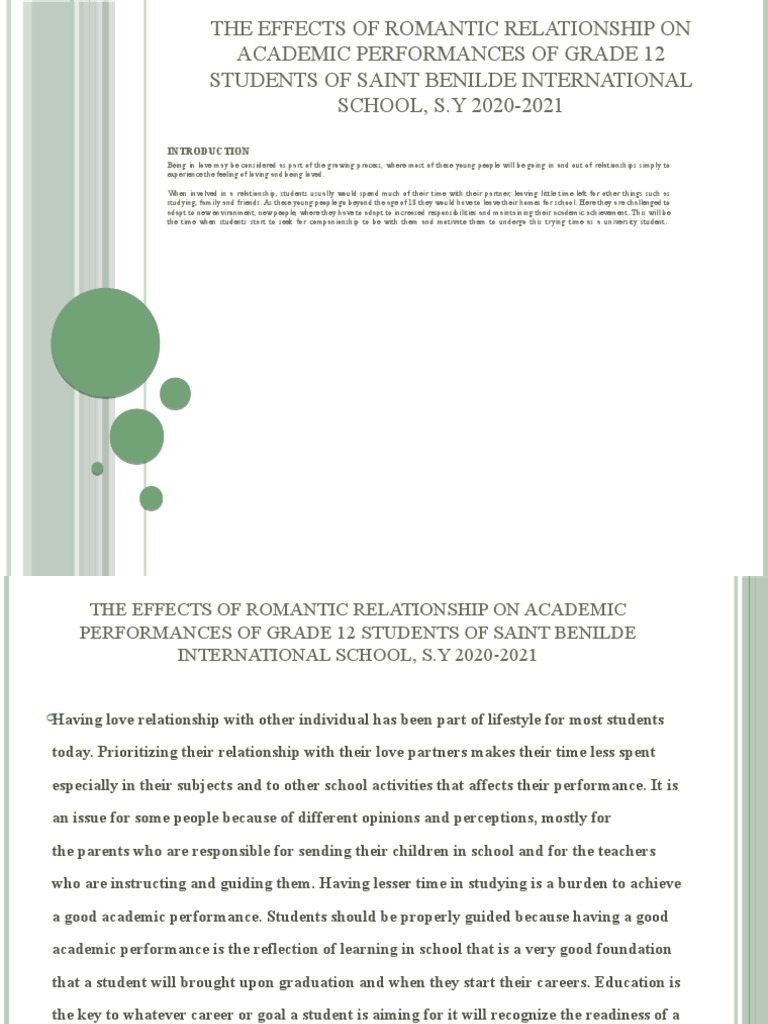 The Effects of Romantic Relationship On Academic Performances ...