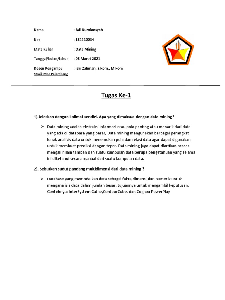 Tugas Data Mining 1 | PDF