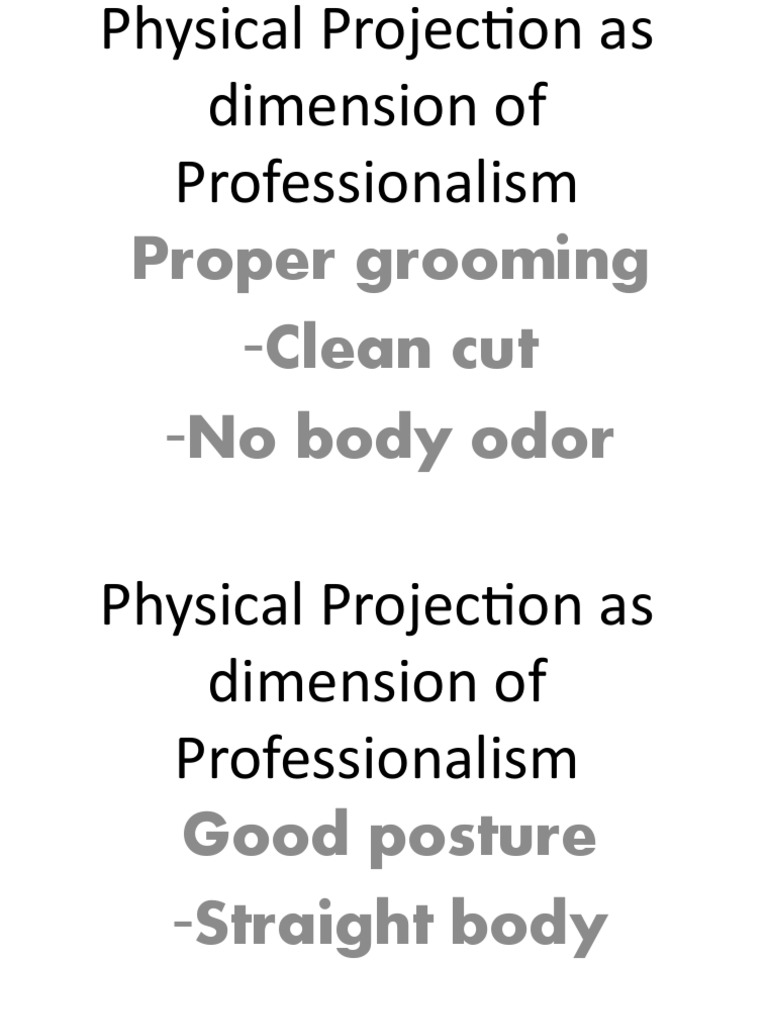 Physical Projection As A Dimension of Professionalism | PDF