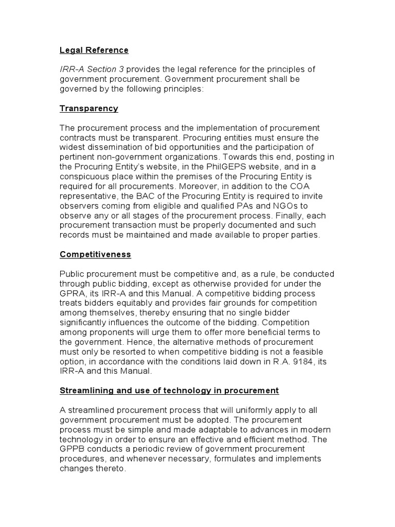 IRR-A Section 3 Provides The Legal Reference For The Principles of ...