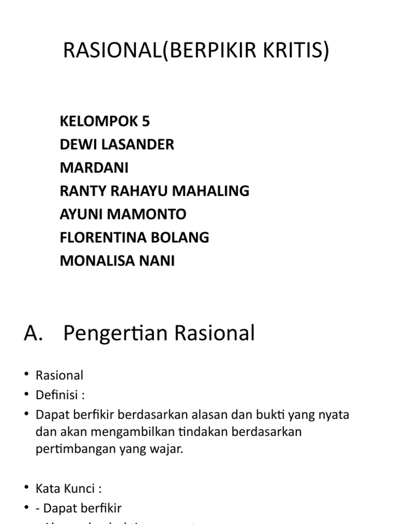 Rasional (Berpikir Kritis) | PDF