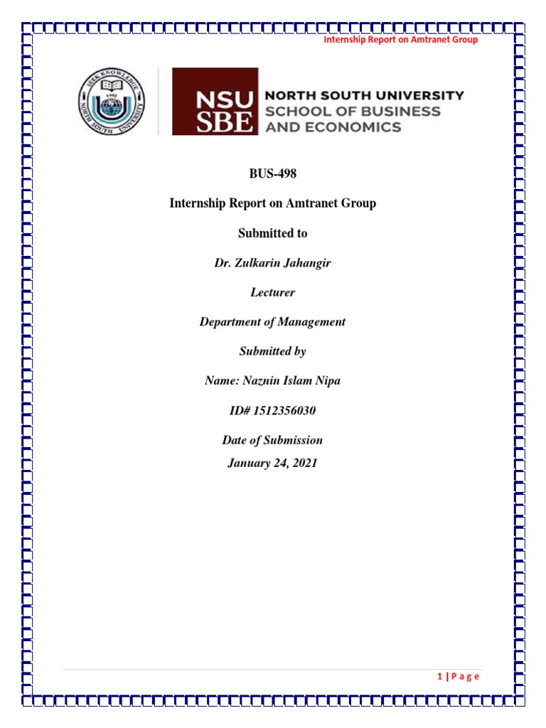 Internship Report On Amtranet Group-Naznin Islam Nipa-15123456030 | PDF | Human Resource ...