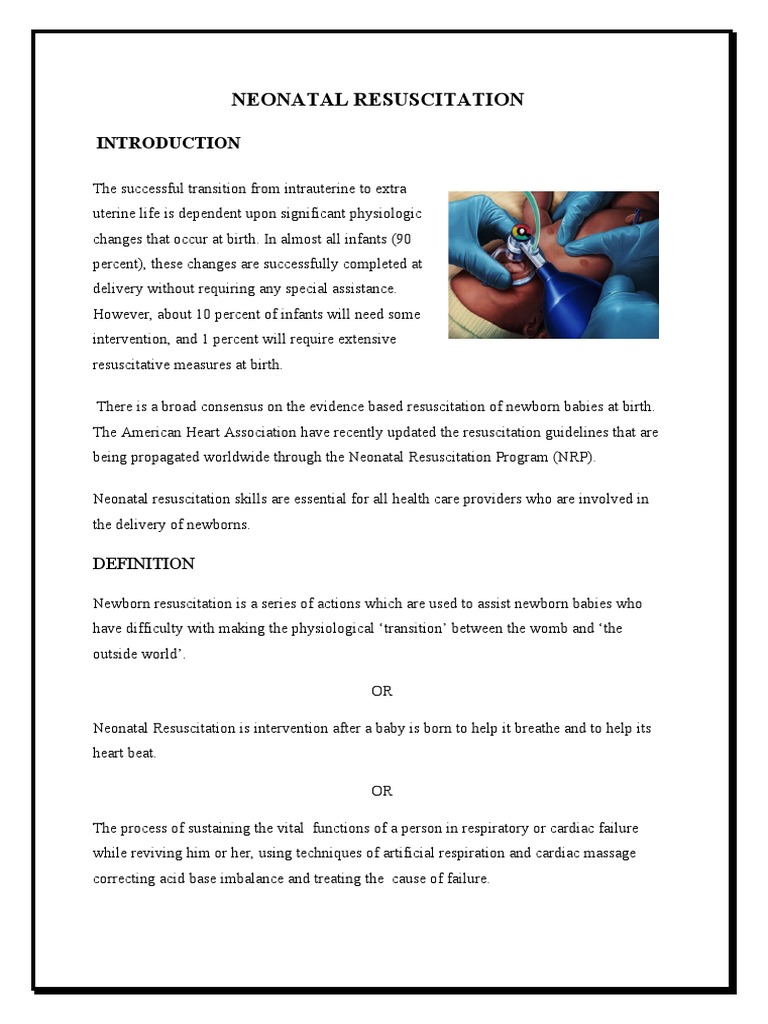 Neonatal Resuscitation | PDF | Cardiopulmonary Resuscitation | Thorax