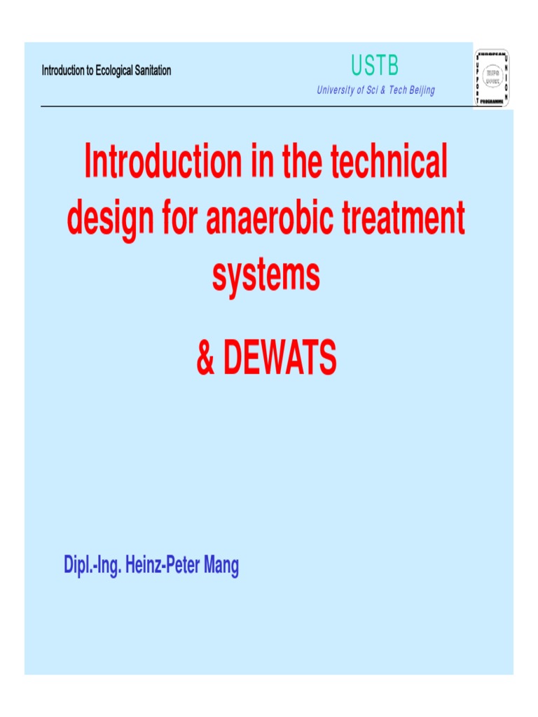 MANG Ny Introdution in The Technical Design For Anarerobic Treatment ...