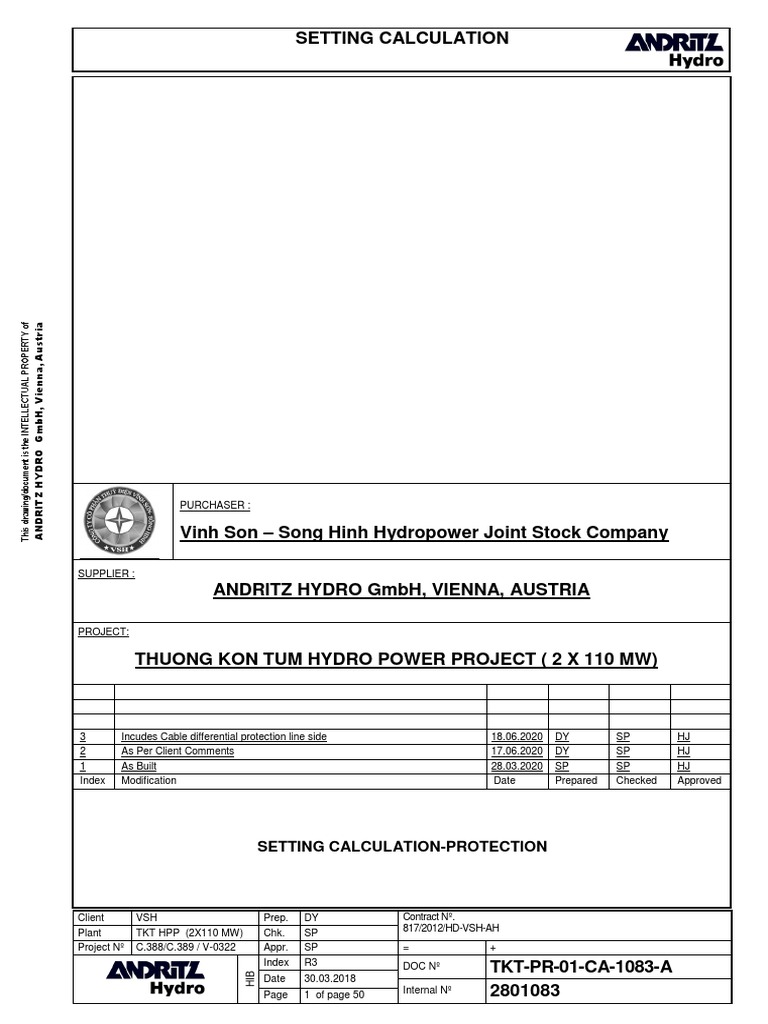 Setting Calculation Relay TKT r3 | PDF | Transformer | Electric Generator