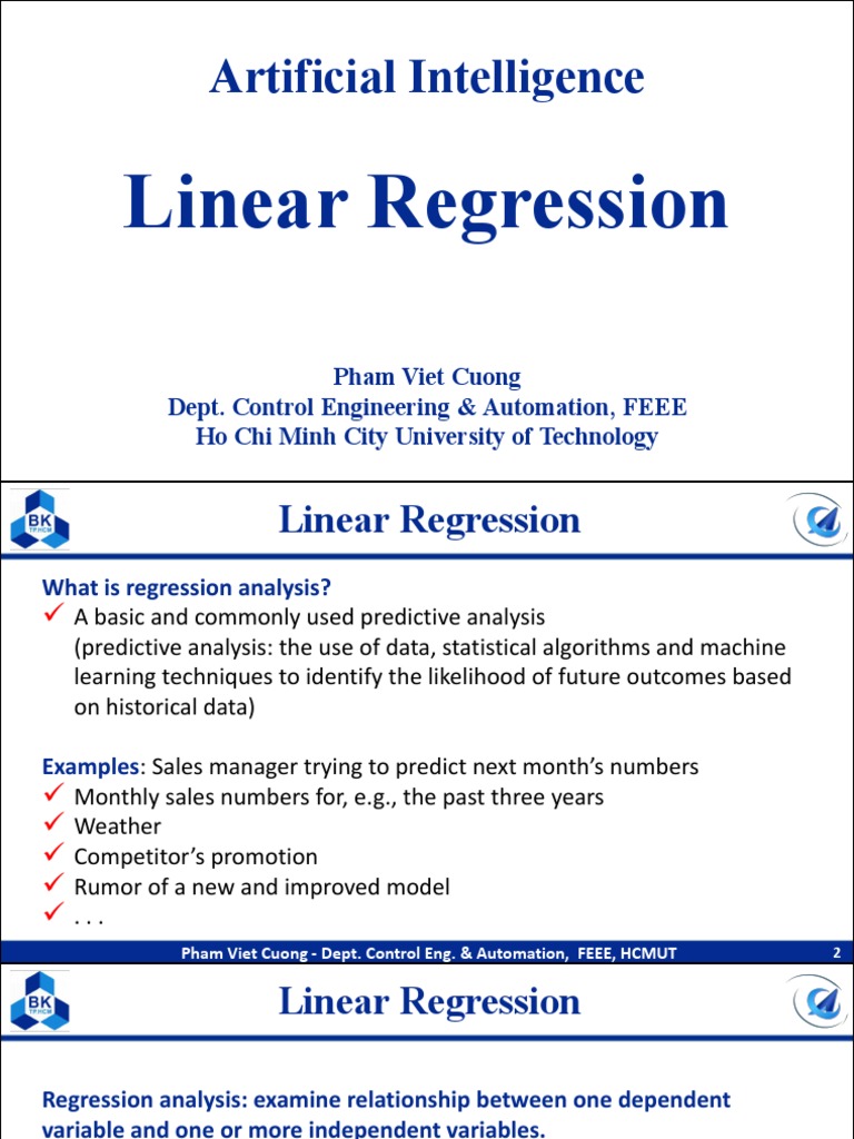Video 2 - AI - Linear Regression | PDF | Predictive Analytics ...
