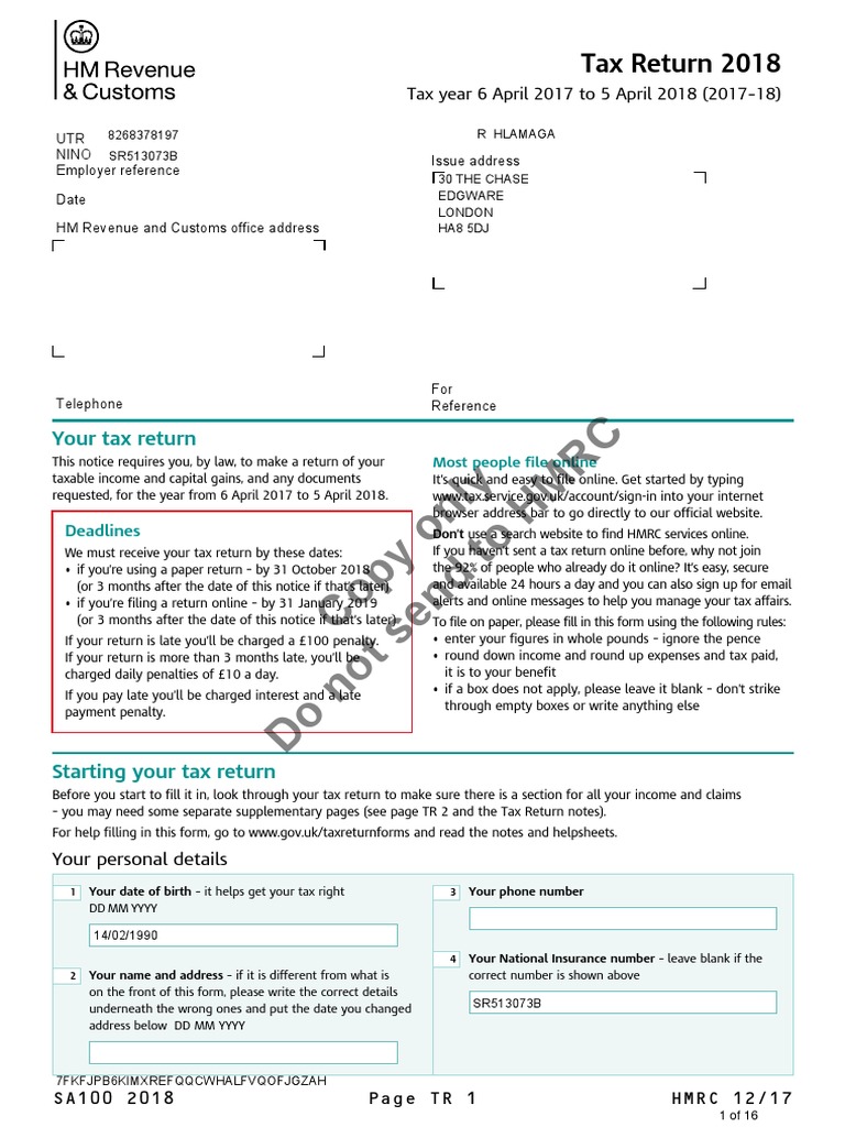 View Tax Return 2018 PDF | PDF | Pension | Tax Deduction