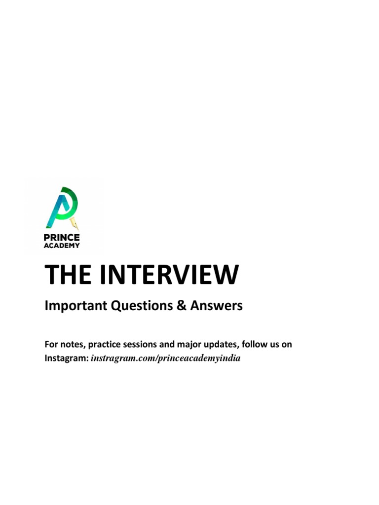 The Interview Important Questions | PDF | Business