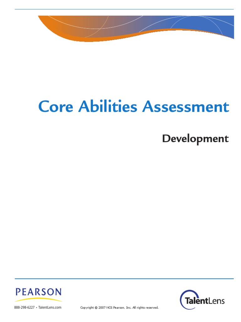 Core Abilities Assessment: Development | PDF | Validity (Statistics ...