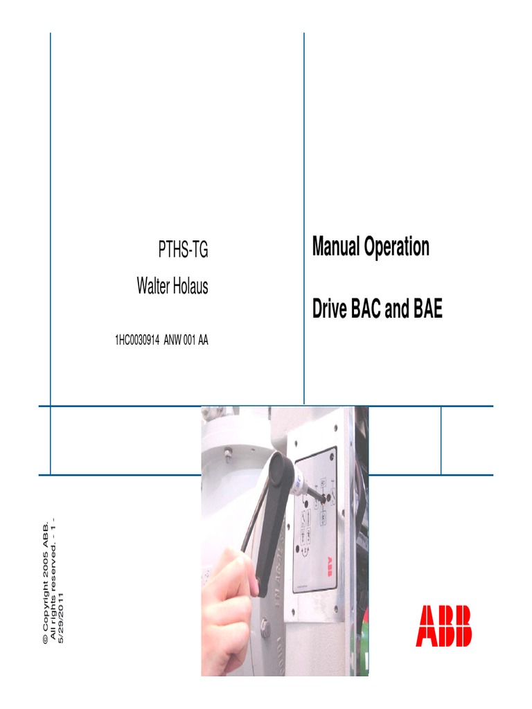 Manual Operation Drive BAC BAE | PDF | Manufactured Goods | Equipment