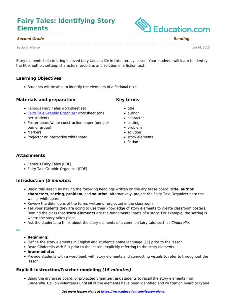 Fairy Tales Identifying Story Elements Using Fairy Tales | PDF | Little ...