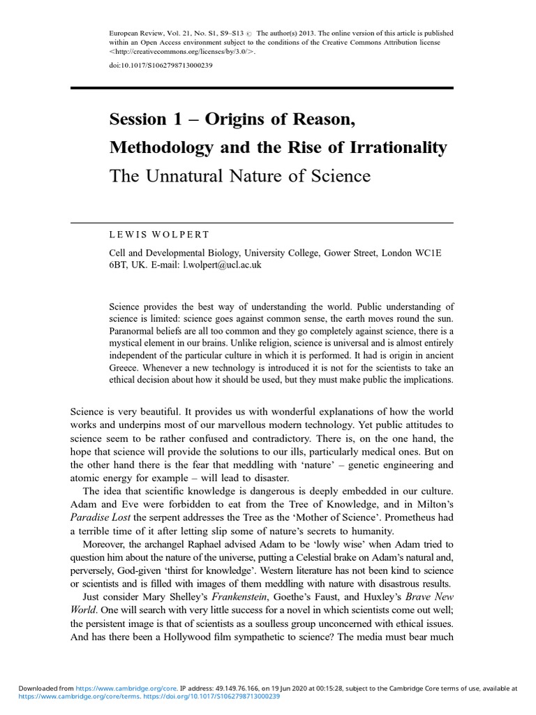 The Unnatural Nature of Science | PDF | Philosophy Of Science | Common ...