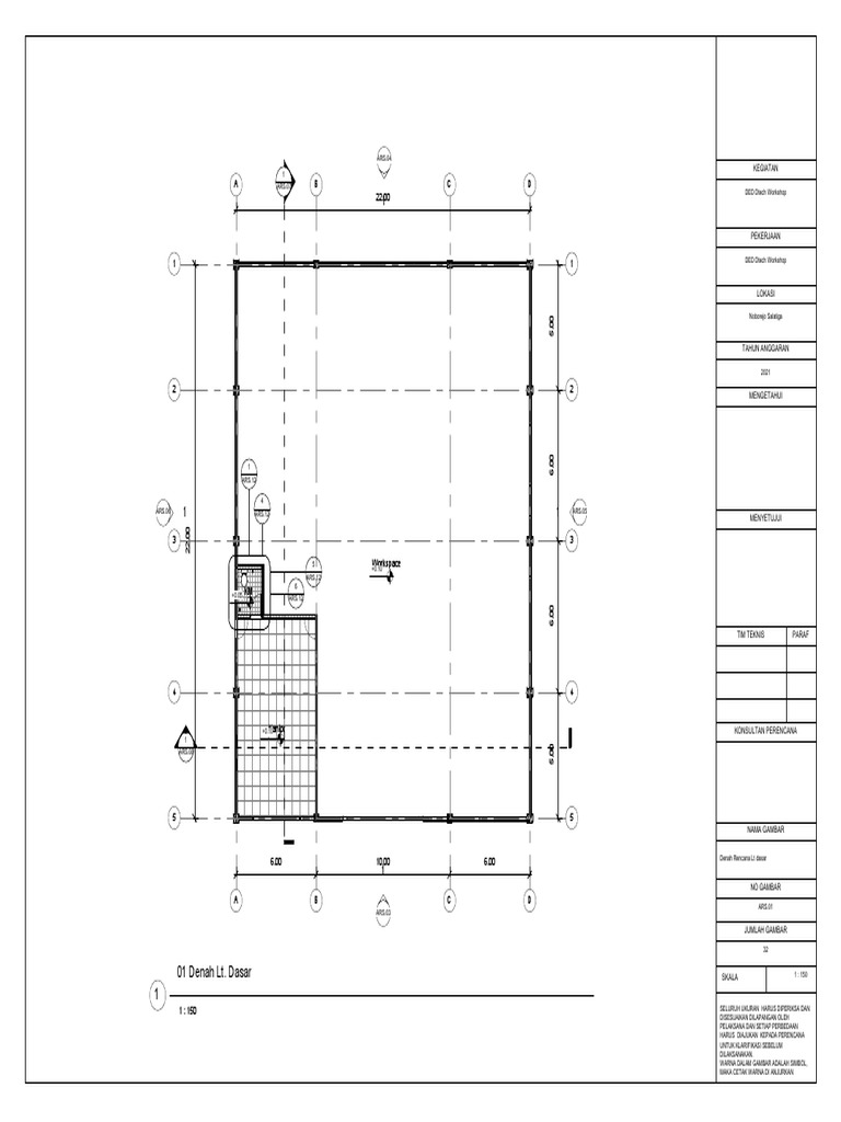 Dtech Workshop - Sheet - ARS-01 - Denah Rencana LT Dasar | PDF