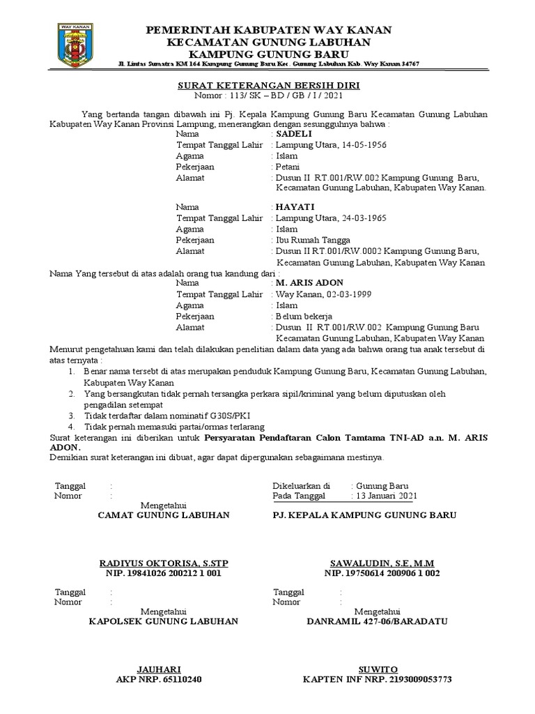 Pemerintah Kabupaten Way Kanan M Aris Refisi | PDF