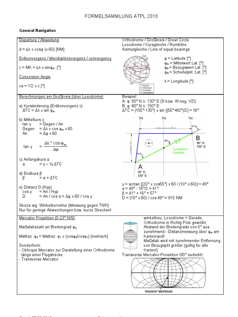 Atpl - Pilot - Formulas German | PDF