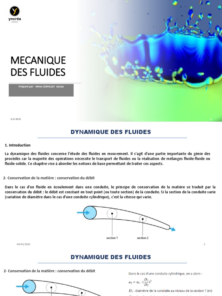 Dynamique des Fluides et Bernoulli | PDF | Pression | Génie chimique