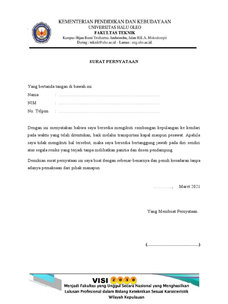 Surat Pernyataan KPL | PDF