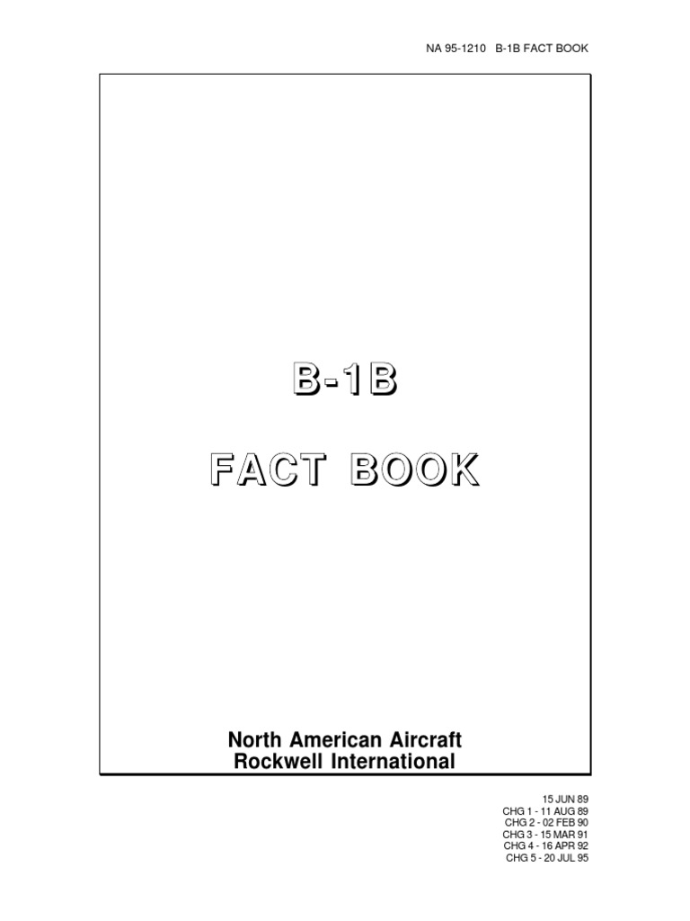 B-1B Fact Book: North American Aircraft Rockwell International | PDF ...