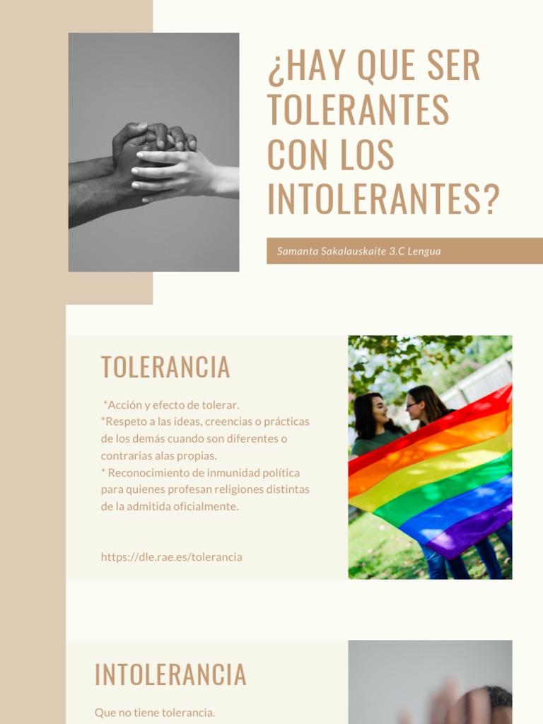¿Hay Que Ser Tolerante Con Los Intolerantes | PDF | Tolerancia ...