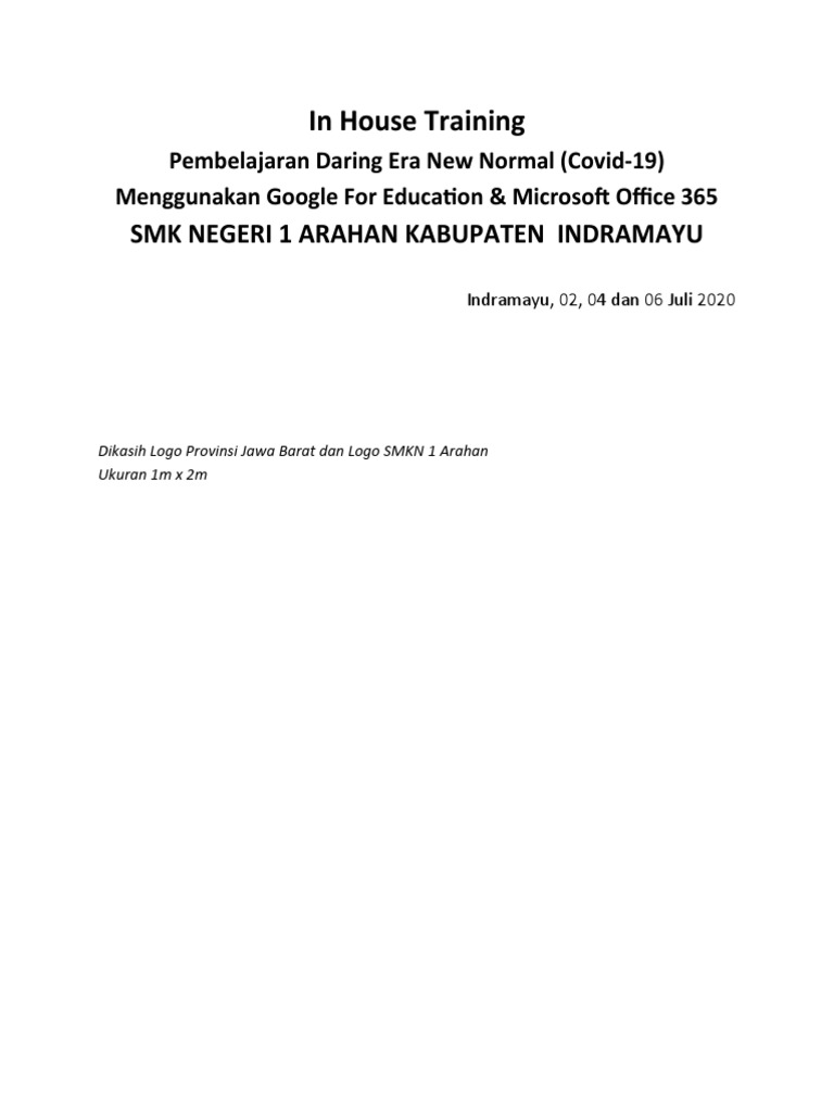 Spanduk - in House Training | PDF