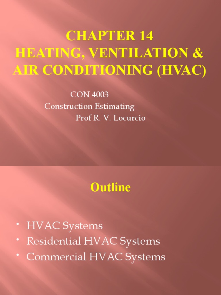 Chapter 14 Heating Ventilation Air Conditioning Hvac Pdf Duct