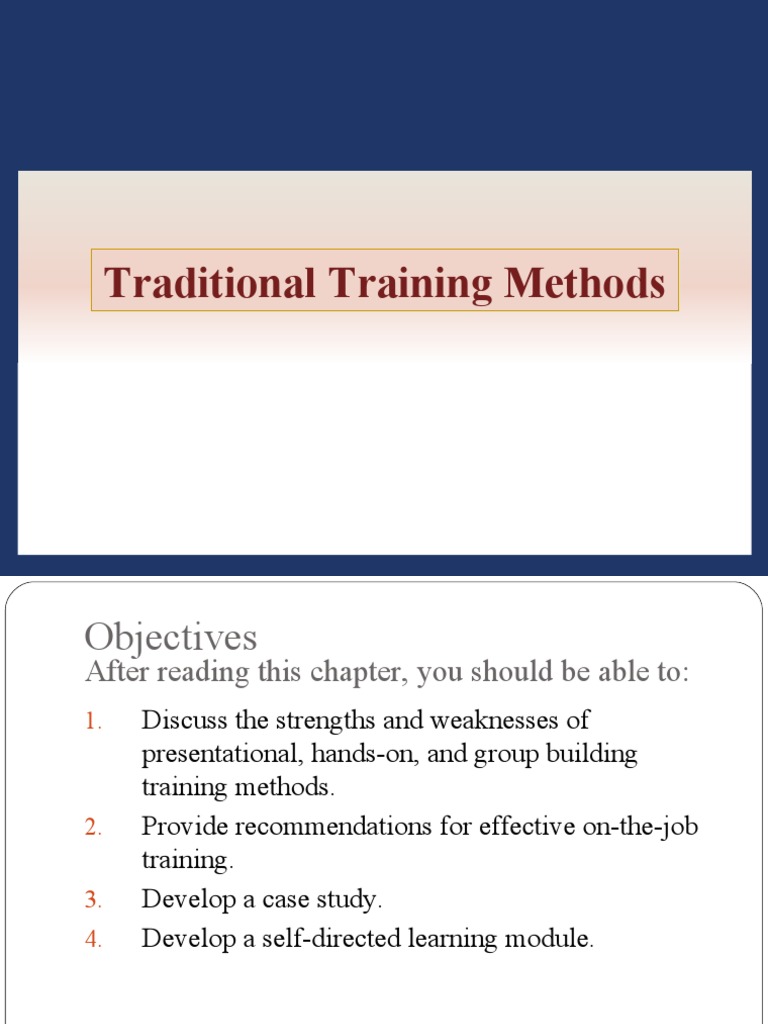 Overview of Traditional Training Methods | PDF | Educational Technology ...