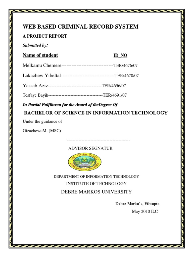 Web Based Criminal Recored System | PDF | Feasibility Study | Use Case