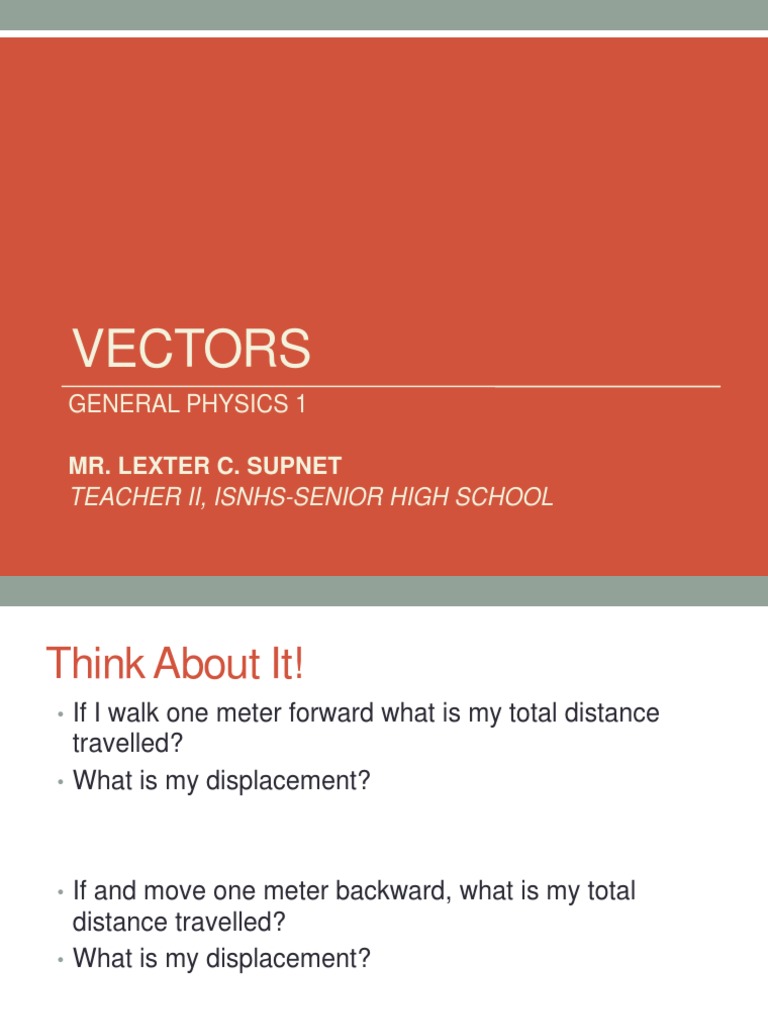 2 Genphysics 1 VECTORS | PDF | Distance | Euclidean Vector