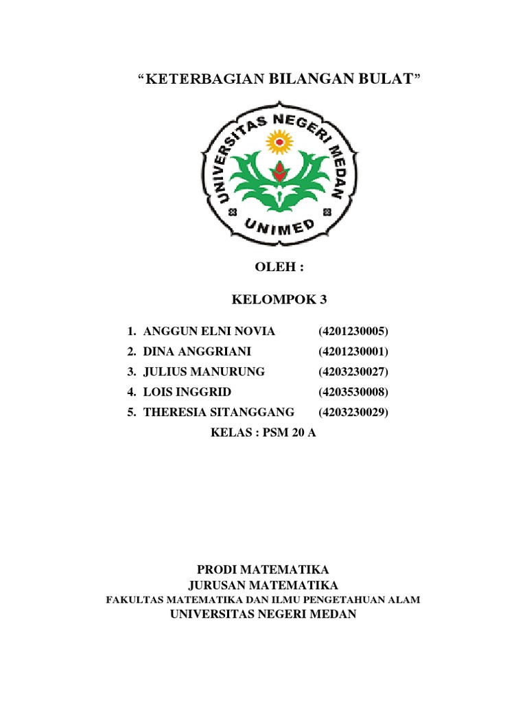 Kelompok 3 - Keterbagian Bilangan Bulat - PSM 20 A | PDF