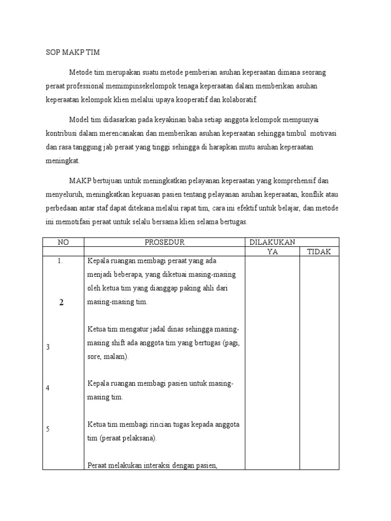 Sop Makp Tim | PDF