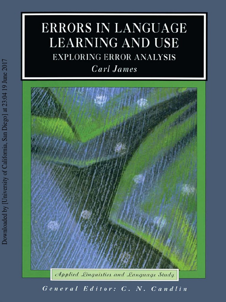 Errors In Language Learning And Use 1998 PDF
