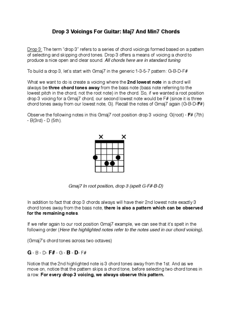 Drop 3 Voicings - What Are They and How To Use - Trevor Wong | PDF ...