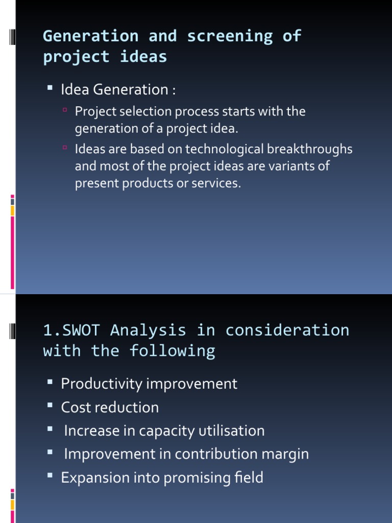 Unit 1 - Generation and Screening of Project Ideas | PDF | Demand ...