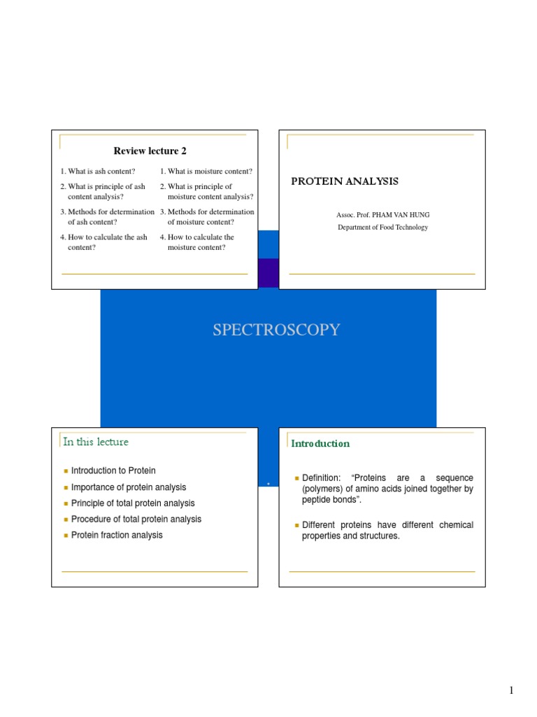 Lecture 3 Protein Analysis Pdf Proteins Chemistry