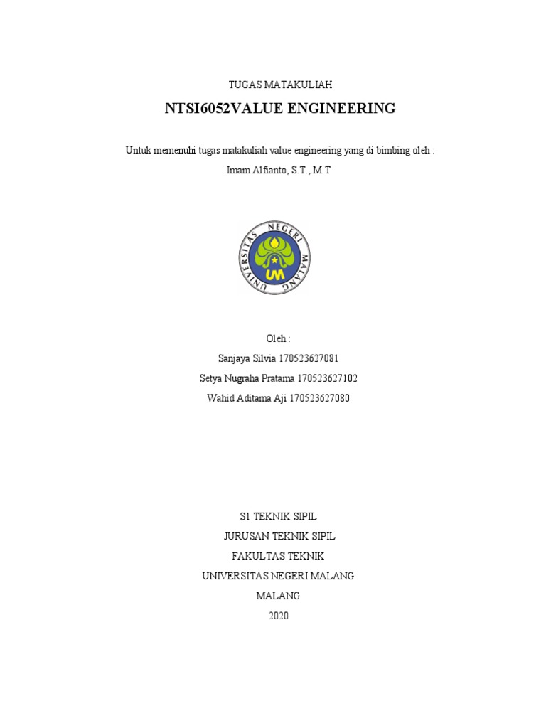 Tugas Besar Value Engineering | PDF | Seni