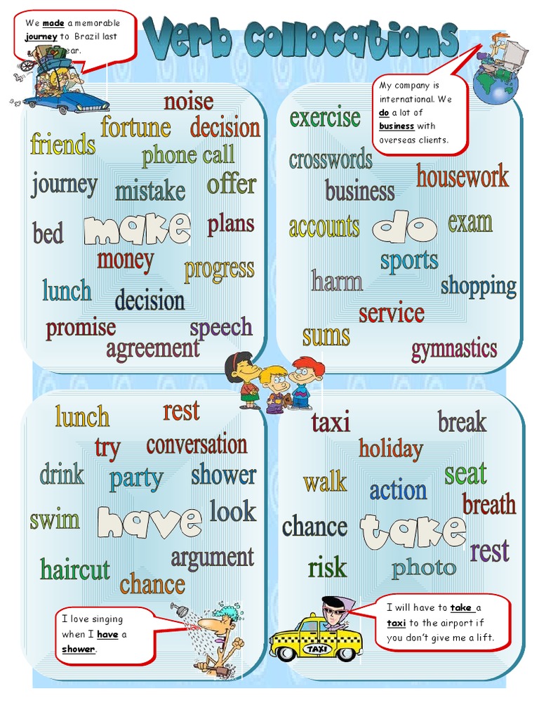 Collocations Make Do Have Take Fun Activities Games Grammar Guides ...