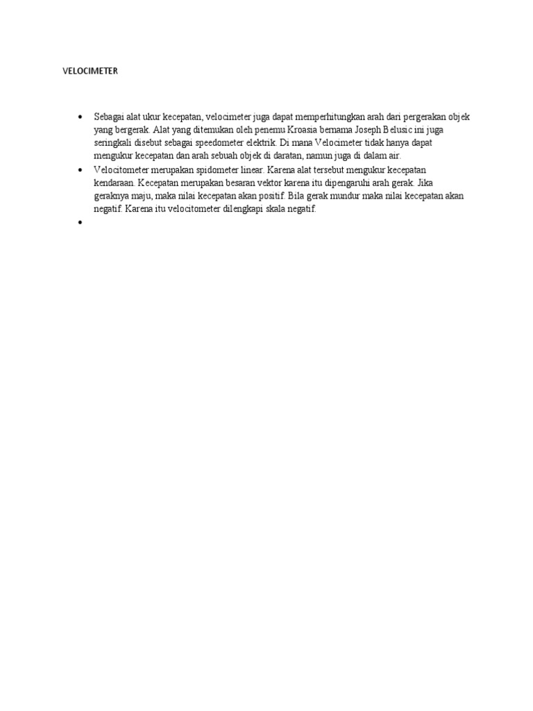 Velocimeter: Alat Ukur Kecepatan dan Arah | PDF | Teknologi & Rekayasa