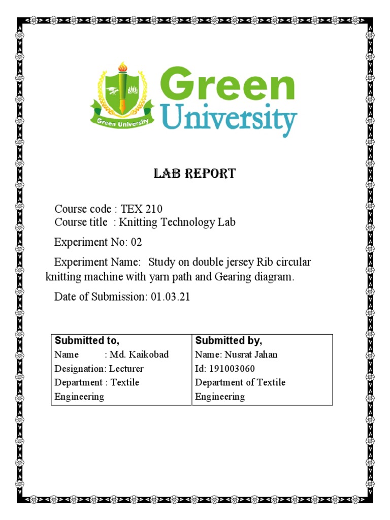 191003060-Lab Report 2 | PDF | Knitting | Textiles