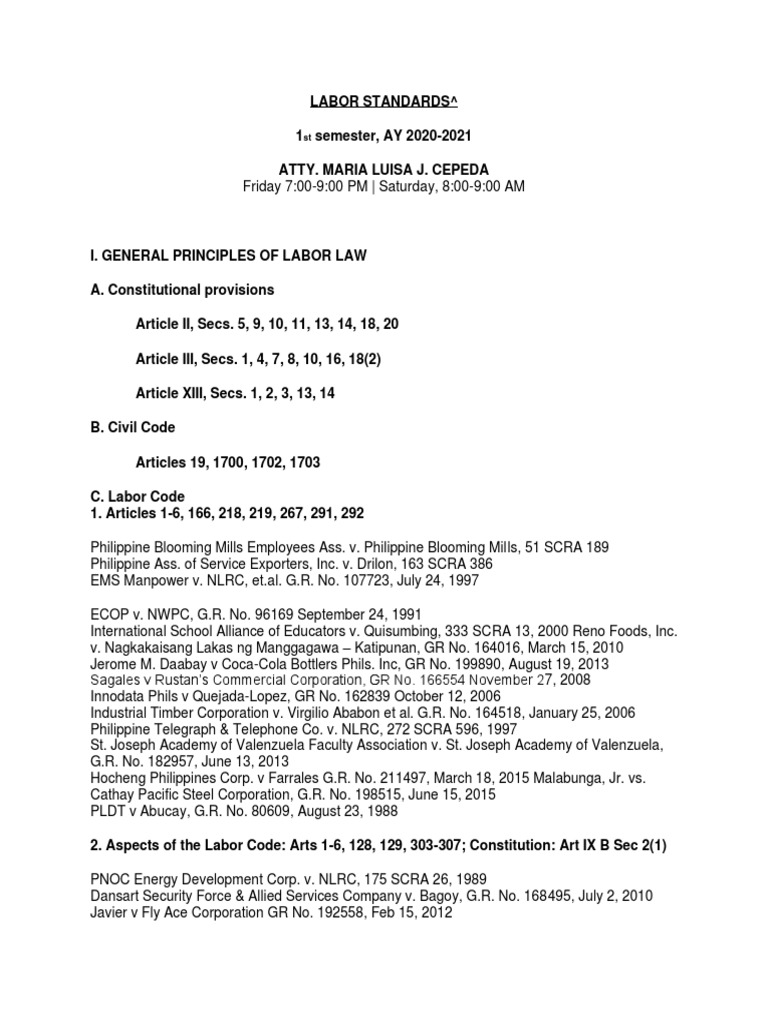 Labor Standards | PDF | Philippines | Economies