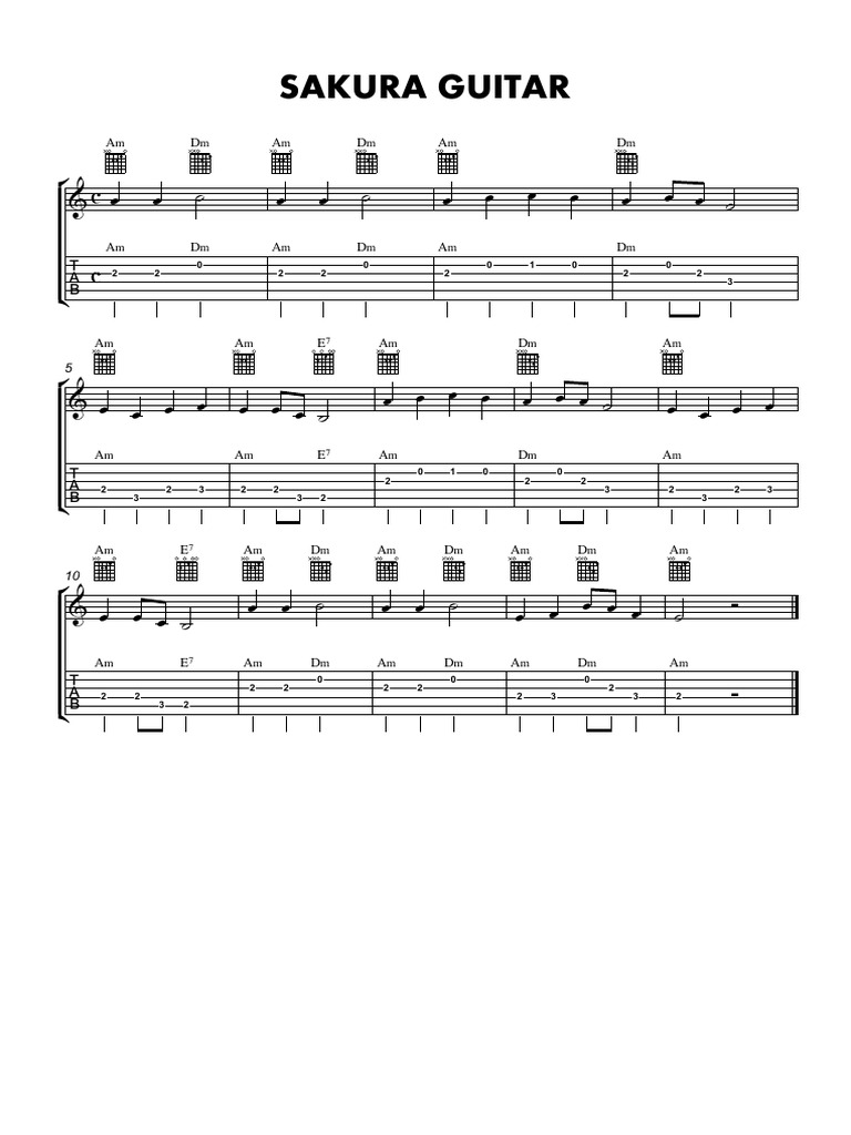 SAKURA GUITAR - Full Score | PDF