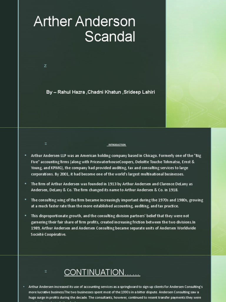 Arther Anderson Scandal | PDF | Companies | Business
