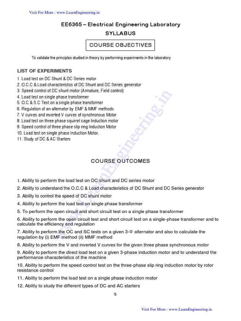 EE8361 - Electrical Engineering Laboratory Manual - by LearnEngineering ...