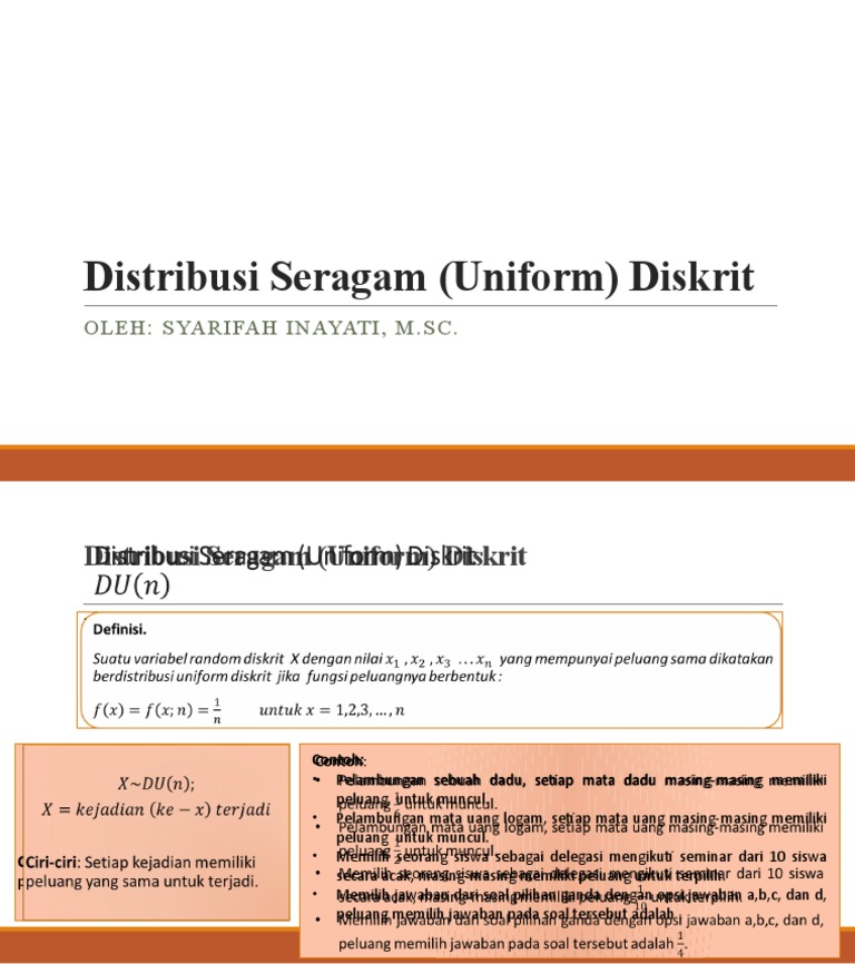 Distribusi Khusus Seragam Diskrit-1 | PDF