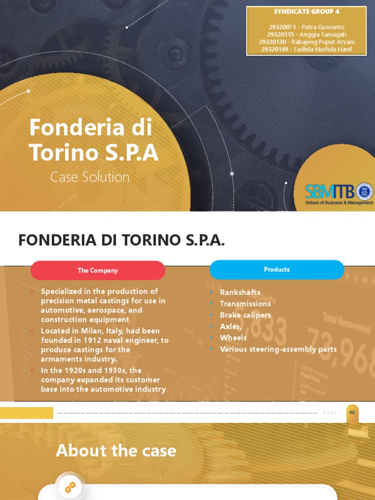 Fonderia Di Torino S.P.A - Syndicate Group 4 - SLEMBA BPOM1 - Fadhila ...