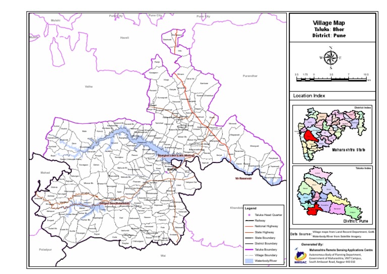 Village Map: Taluka: Bhor District: Pune | PDF | Nature
