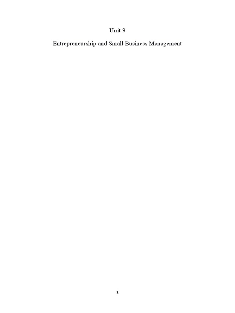 Entrepreneurship and Small Business Management | PDF | Small And Medium ...